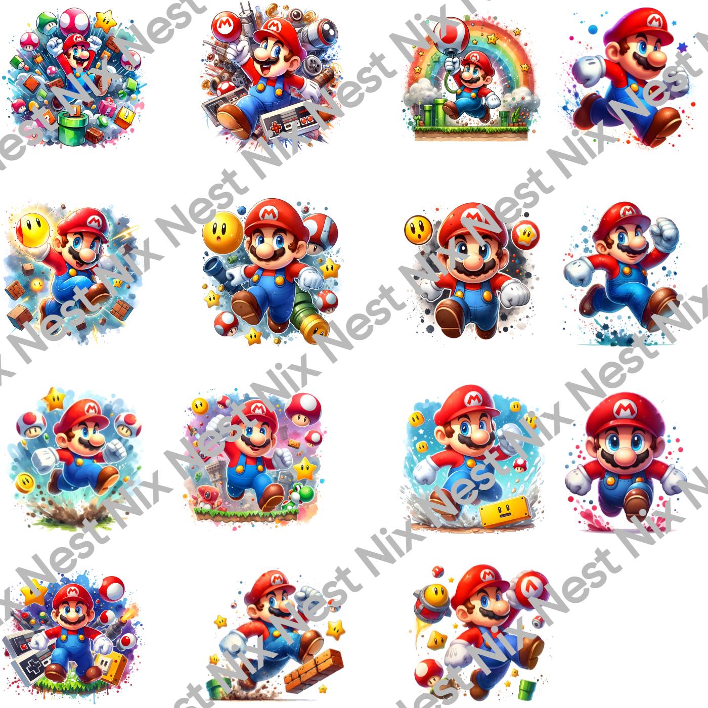 Super Mario Clipart Set - Digital Download Perfect for DIY Gifts ...