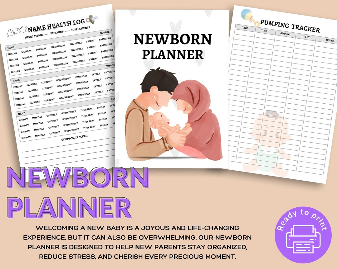 Newborn Baby Planner Template | Printable Baby Journal | New Parent ...