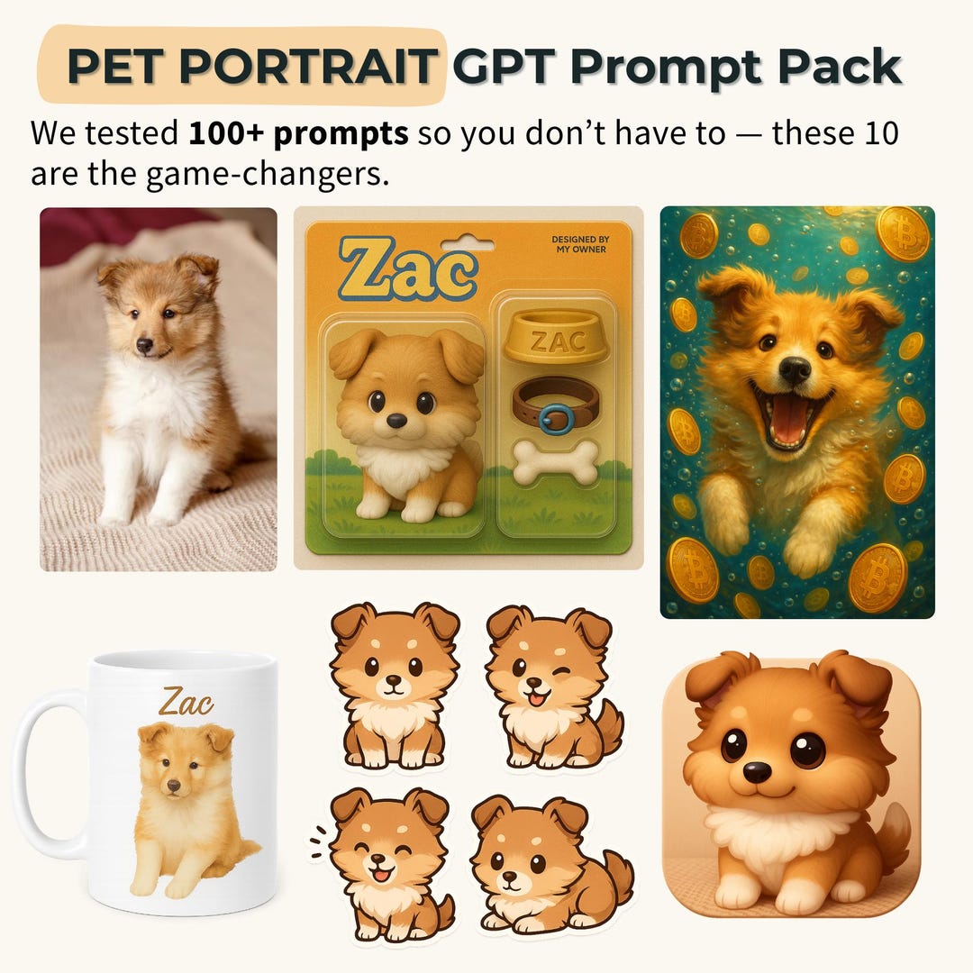 Pet AI Prompt Pack – DIY Viral Custom Toy Figures, Stickers, Mug Designs, Wallpapers | Viral GPT ...