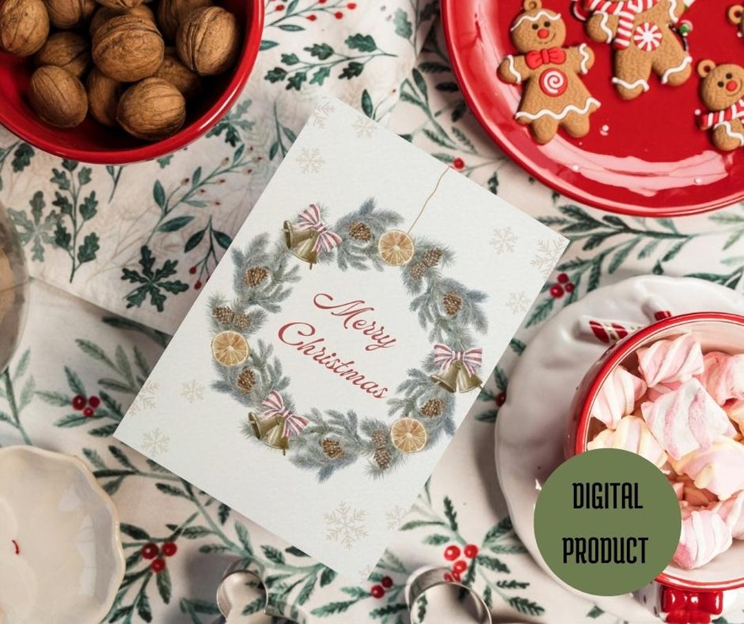 Printable Christmas Card, Digital Christmas Card, Greeting Card ...