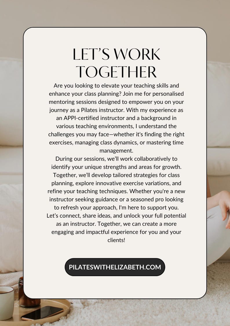 Reformer Pilates Class Plans - Set of 3 Plans PLUS Essential Planning ...