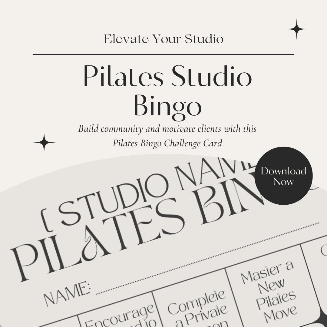 Pilates Bingo, Downloadable PDF, Editable in Canva, Pilates Studio ...