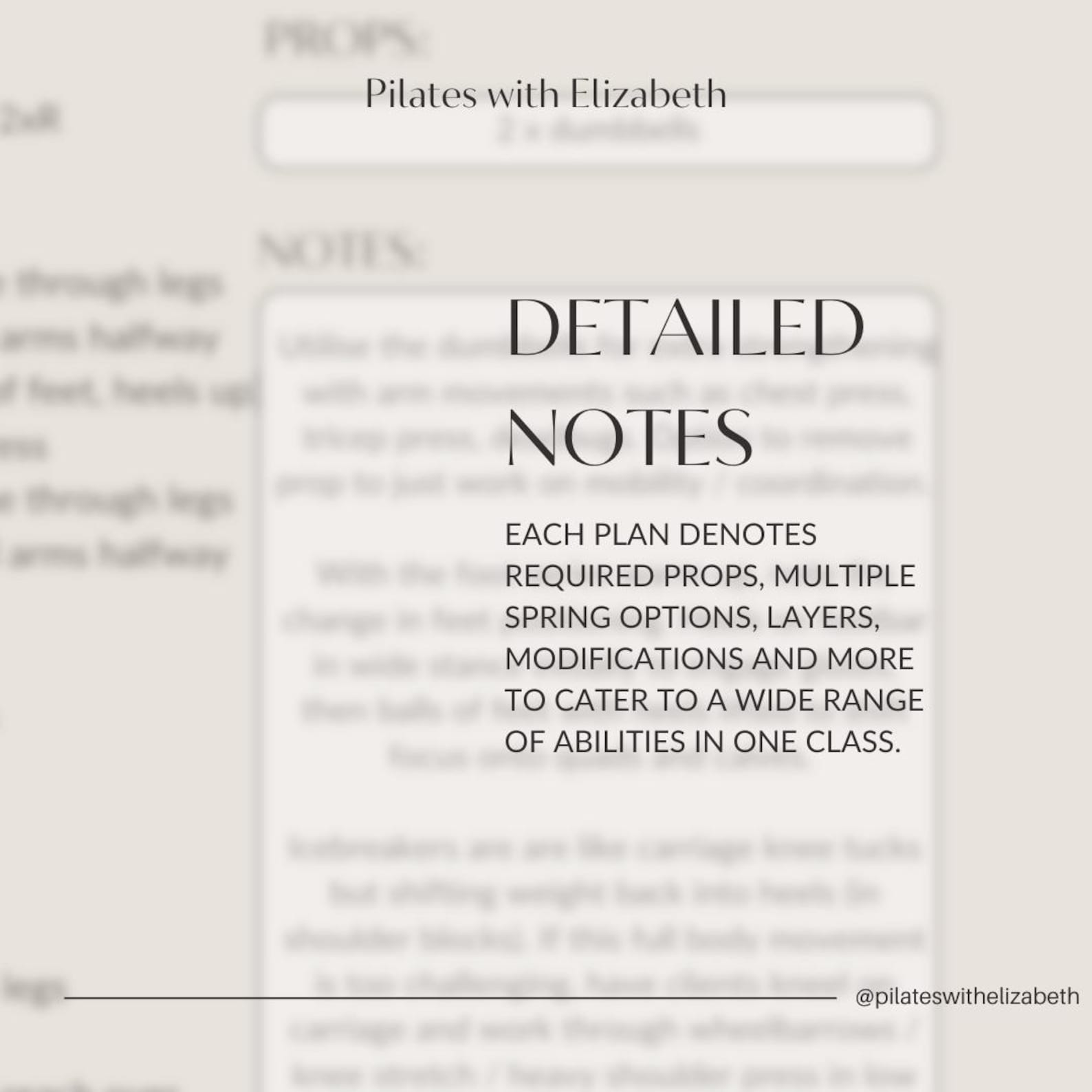 Reformer Pilates Class Plans - Set of 3 INTERMEDIATE Plans With Props ...