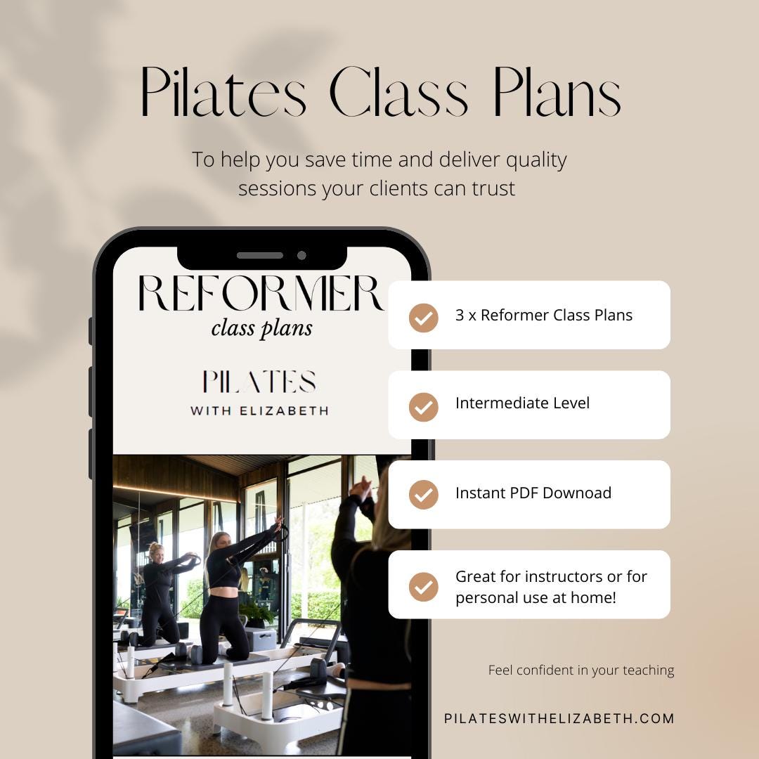 Reformer Pilates Class Plans - Set of 3 INTERMEDIATE Plans With Props ...