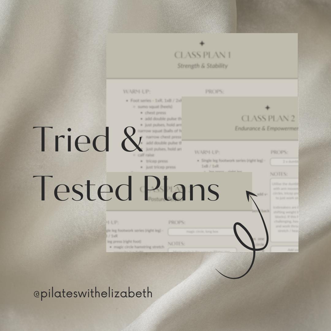 Reformer Pilates Class Plans - Set of 3 Plans PLUS Essential Planning ...