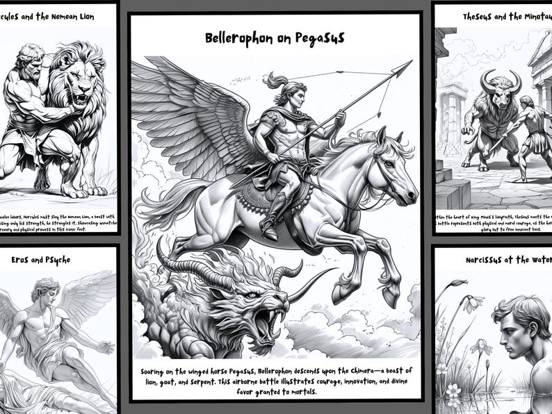 30 Epic Greek Mythology Coloring Pages PDF – Printable Adult Coloring ...
