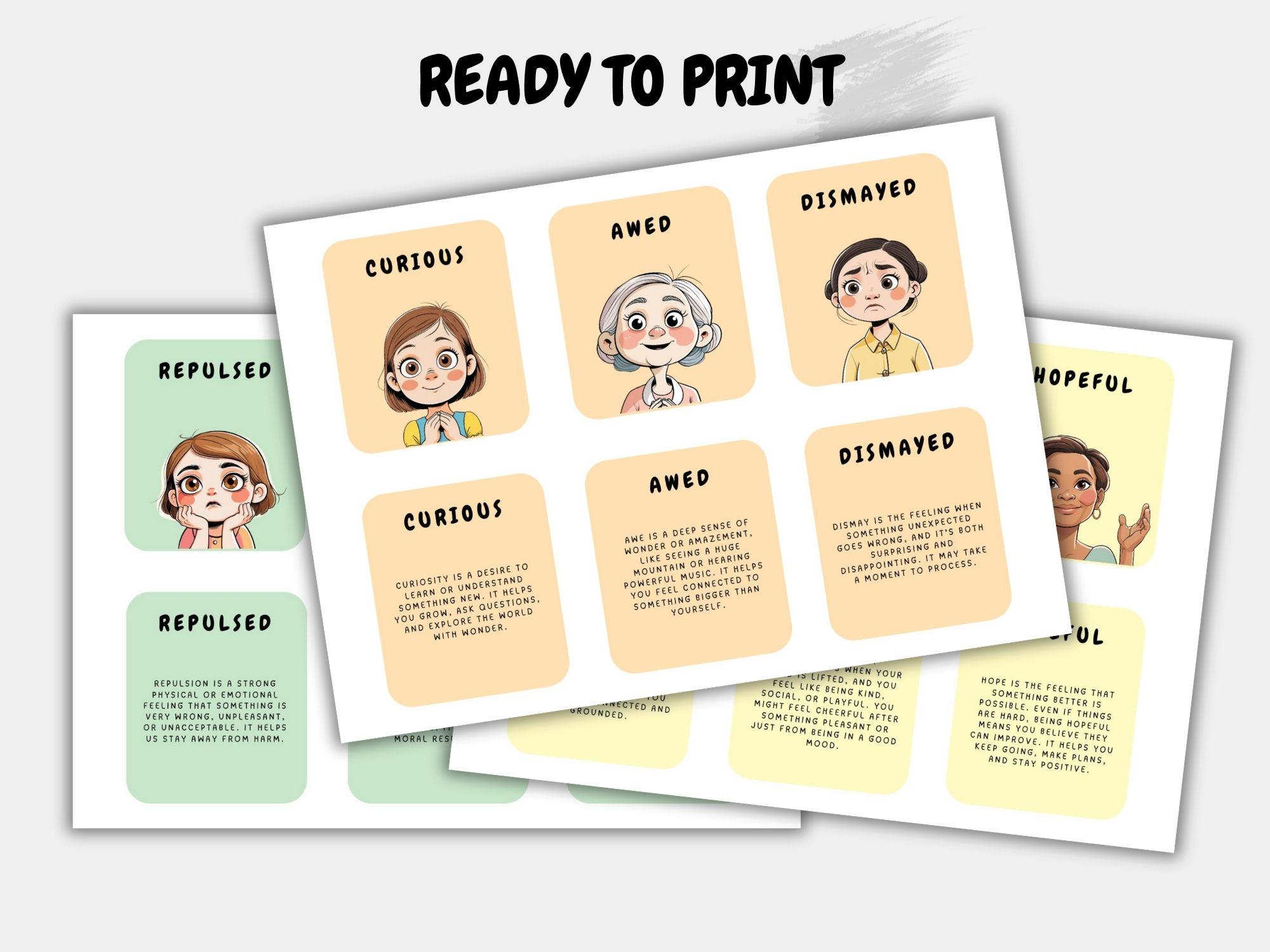 48 Feeling Flash Cards for Emotional Regulation | Kids & Adults Emotion ...