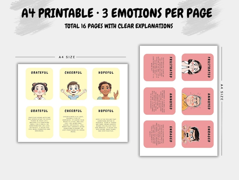 48 Feeling Flash Cards for Emotional Regulation | Kids & Adults Emotion ...