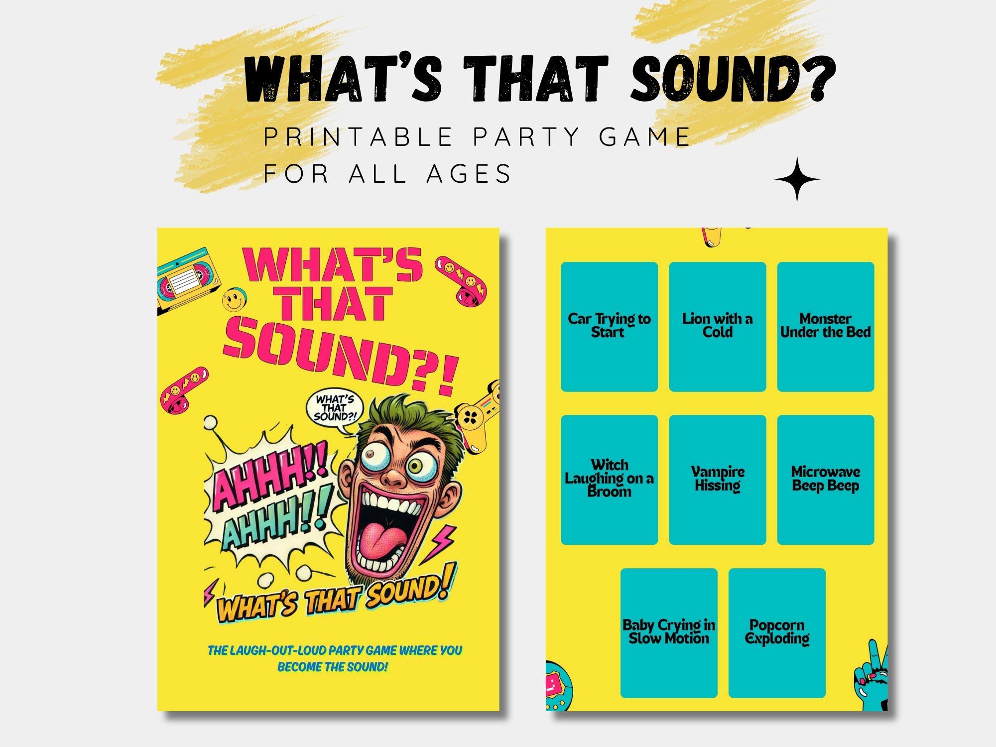 What's That Sound? Game Printable | Funny Sound Guessing Party Game ...