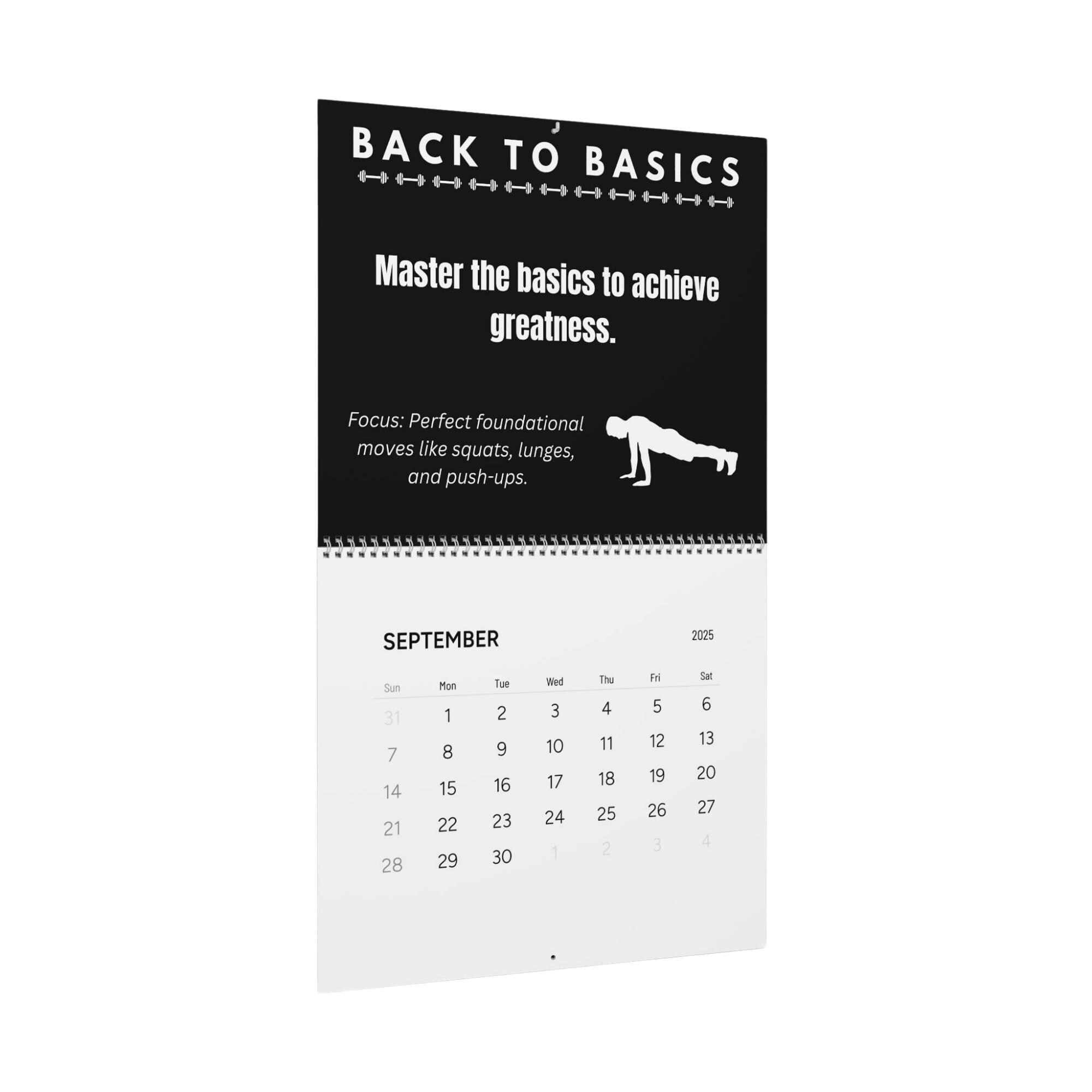2025 Workout Wall Calendar, Motivational Quotes, Minimalist Black and ...