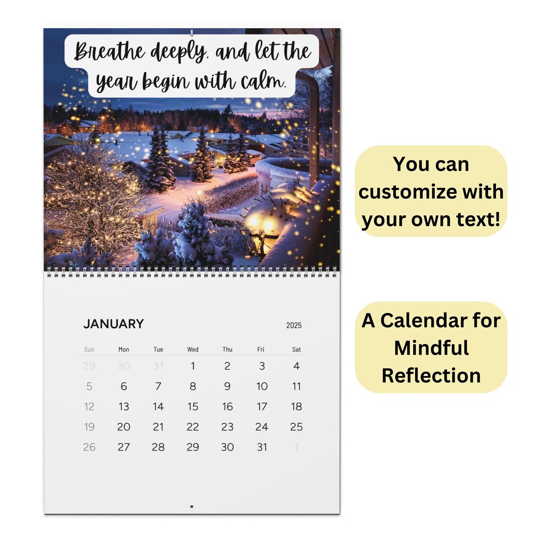 Motivational Wall Calendars 2025 With Mindfulness Quotes and Nature ...