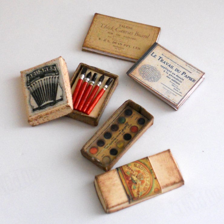 1/12 Scale Miniature Vintage Painting Art Set - Etsy