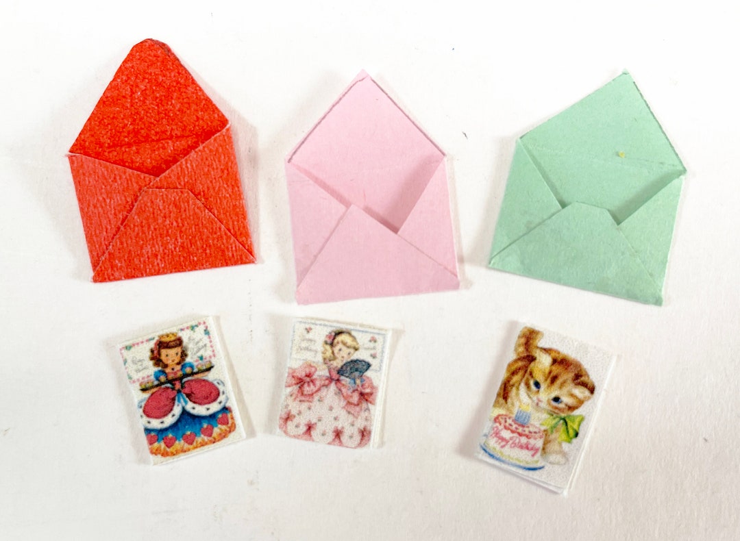 1/12 Scale Miniature Birthday Greeting Cards - Etsy