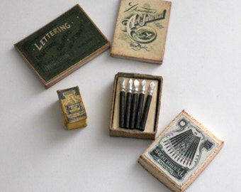 1/12 Scale Miniature Vintage Drawing Art Set - Etsy