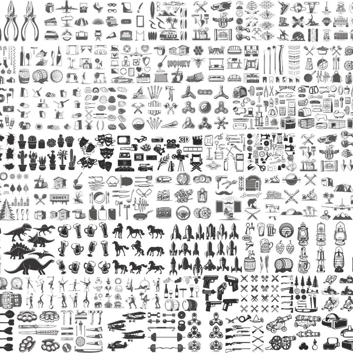 Massive Vector Clipart Bundle - Vintage & Modern SVG Icon Collection ...