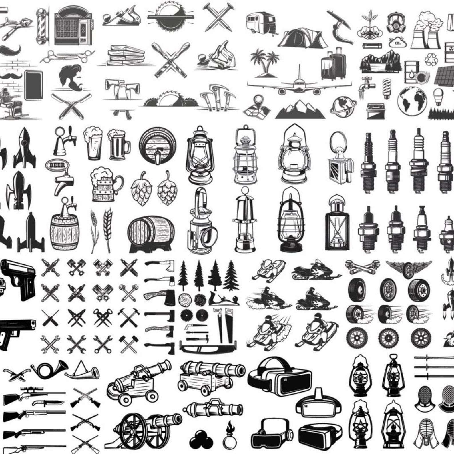 Massive Vector Clipart Bundle - Vintage & Modern SVG Icon Collection ...