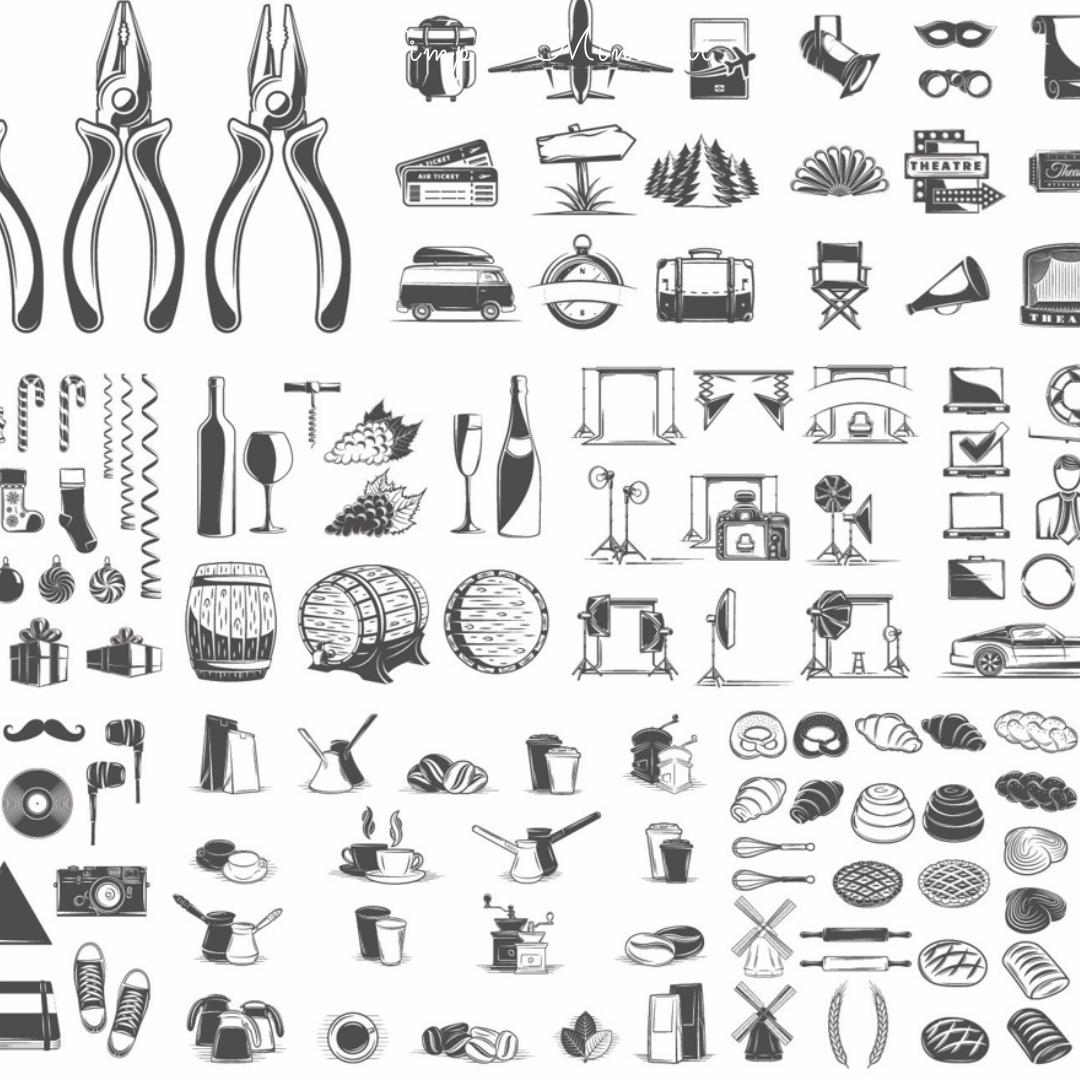 Massive Vector Clipart Bundle - Vintage & Modern SVG Icon Collection ...
