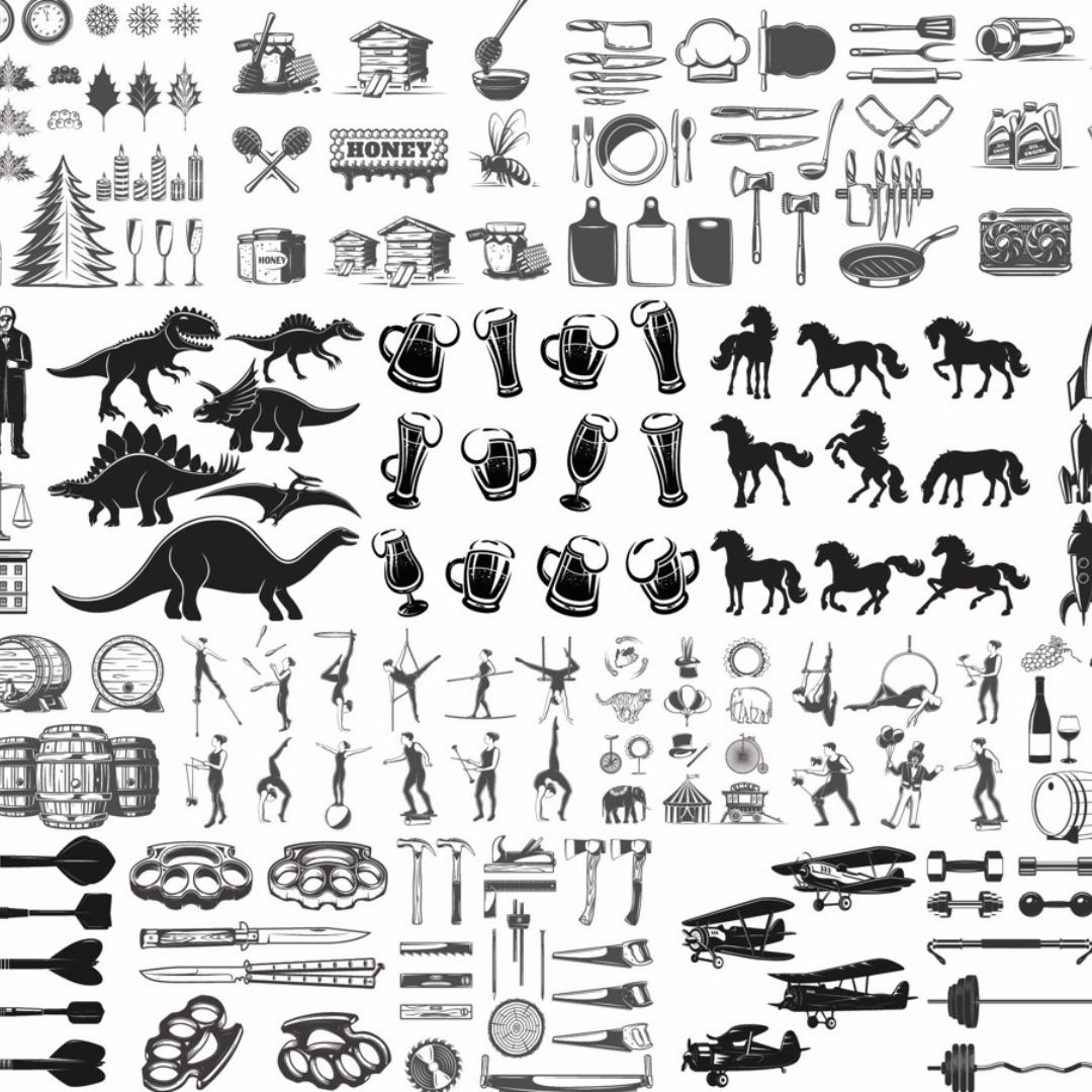 Massive Vector Clipart Bundle - Vintage & Modern SVG Icon Collection ...
