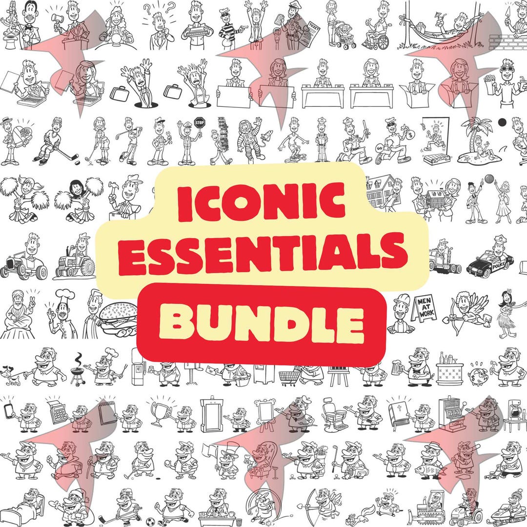 SVG Vector Illustrations Bundle, Cartoon Characters & Occupations ...