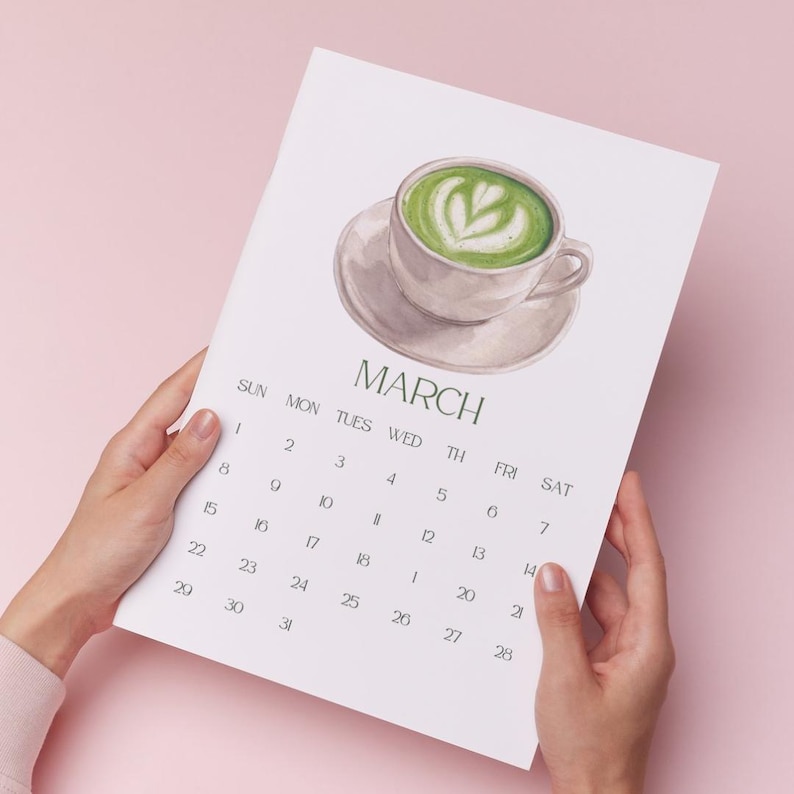 2026 Matcha Calendar | Aesthetic Watercolor Monthly Planner (PDF) - Etsy