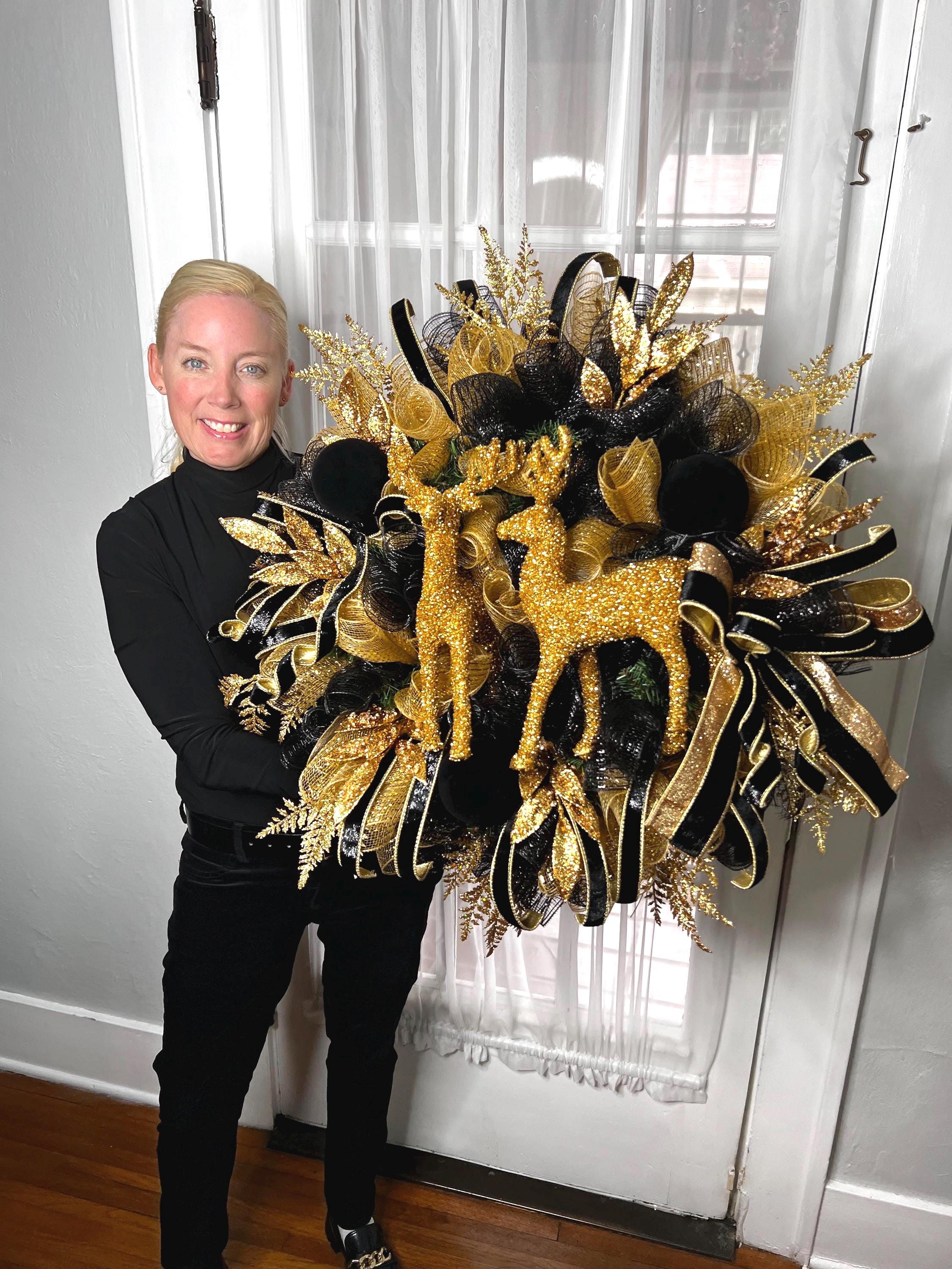 Glitz and Glam Gold and Black Reindeer - Etsy