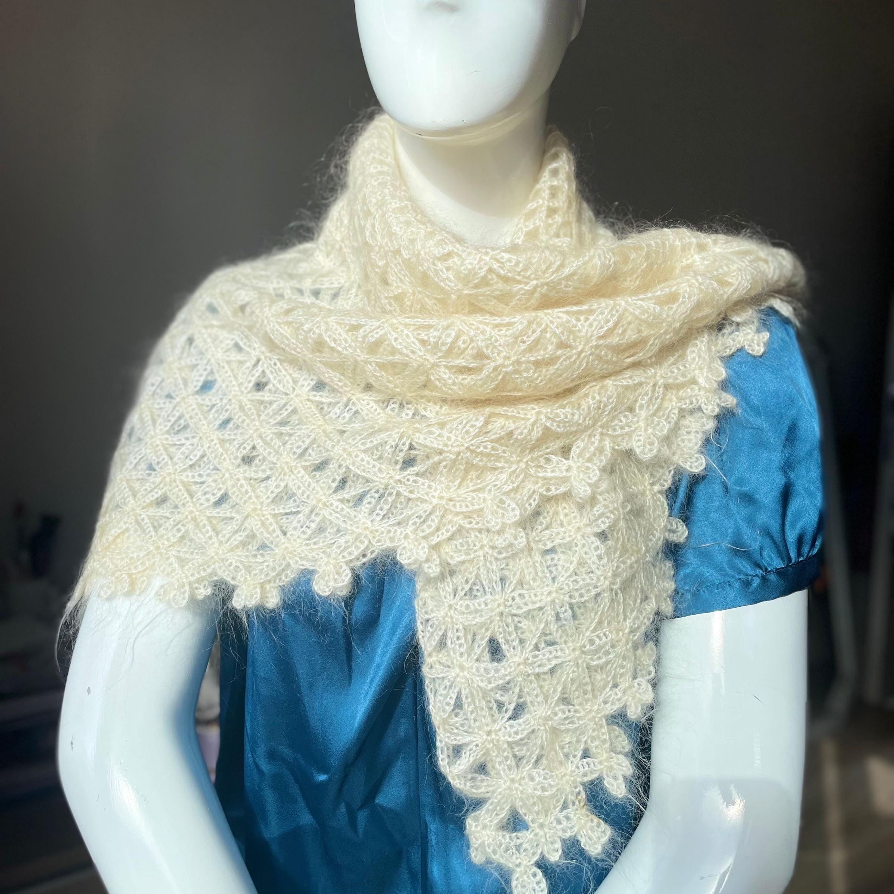 Ivory Bridal Shawl for a Stylish Touch Hand Knit Vintage Wedding Cape ...