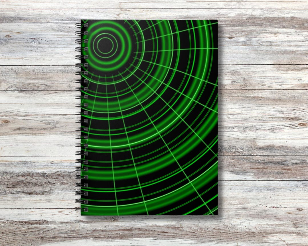 Green Vortex Spiral Notebook – Stylish Ruled Journal - Etsy