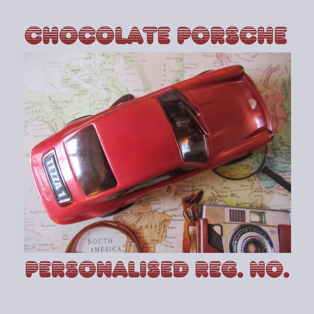 Large Chocolate Porsche 911 (22cm) - 3D Cake Topper - Personalised ...