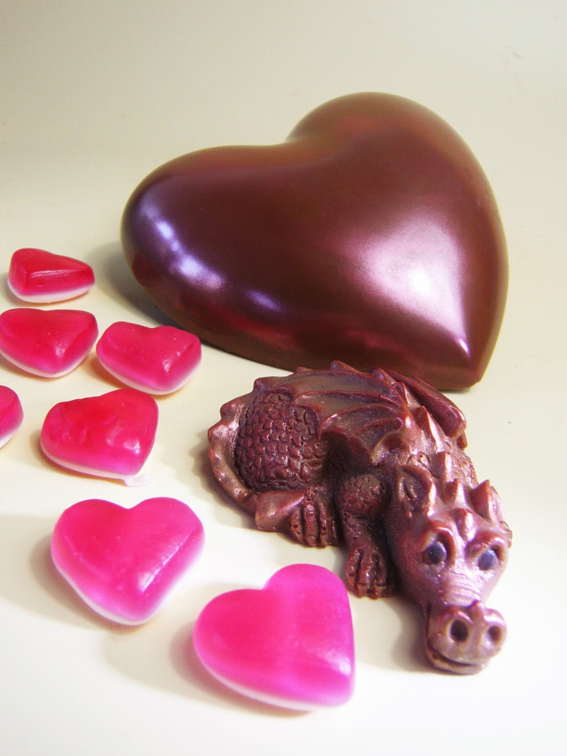 Chocolate Dragon Heart Box contains solid choc Dragon and | Etsy