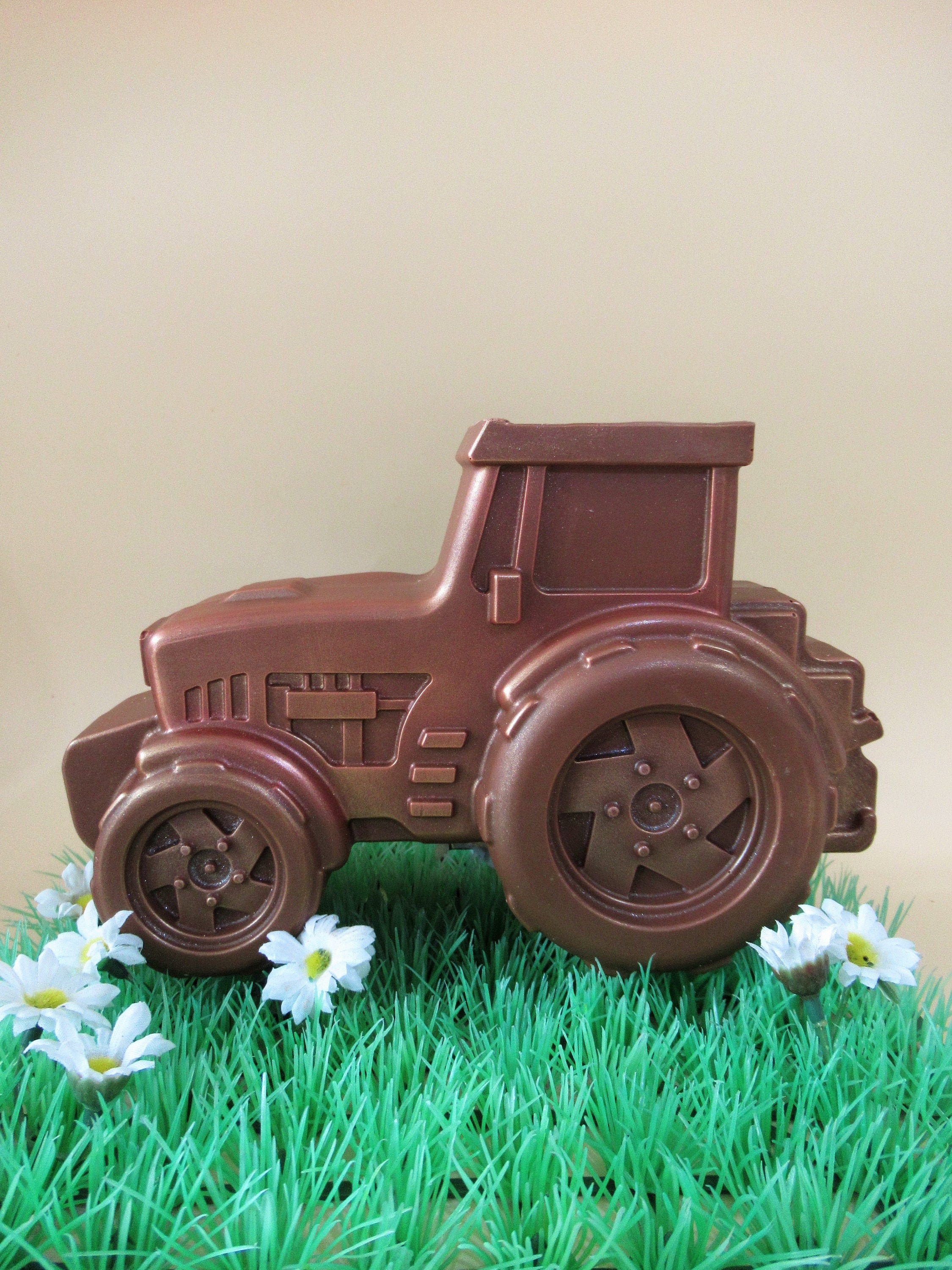 Large Chocolate Tractor 21cm long Personalised Number | Etsy
