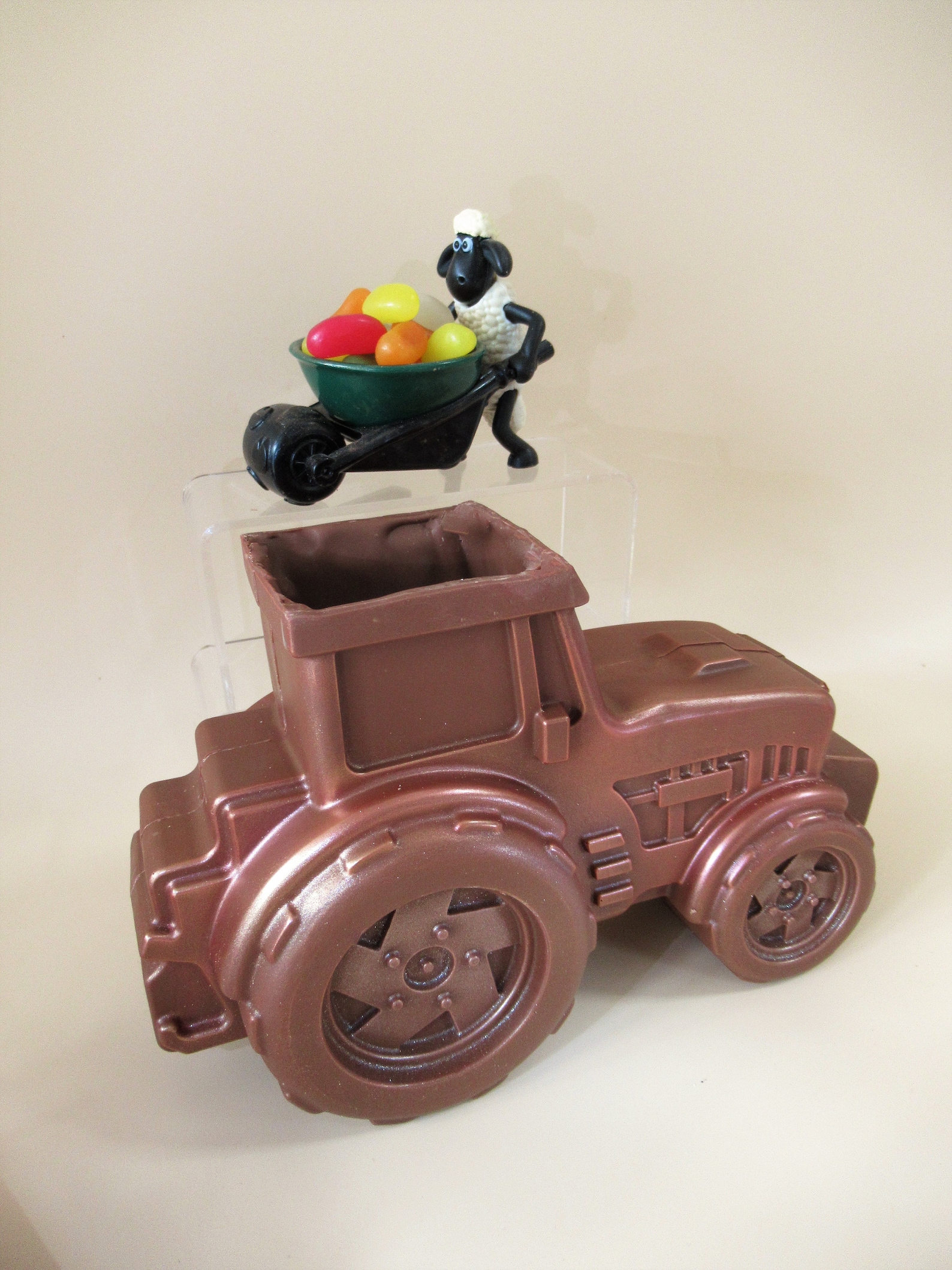 Large Chocolate Tractor (21cm Long!) - Personalised Number Plate Option ...
