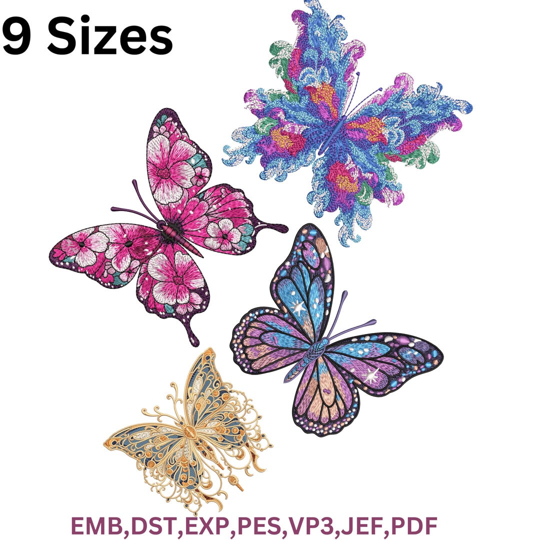 Butterfly Embroidery Design, Butterfly 4 Embroidery Design, Butterfly ...