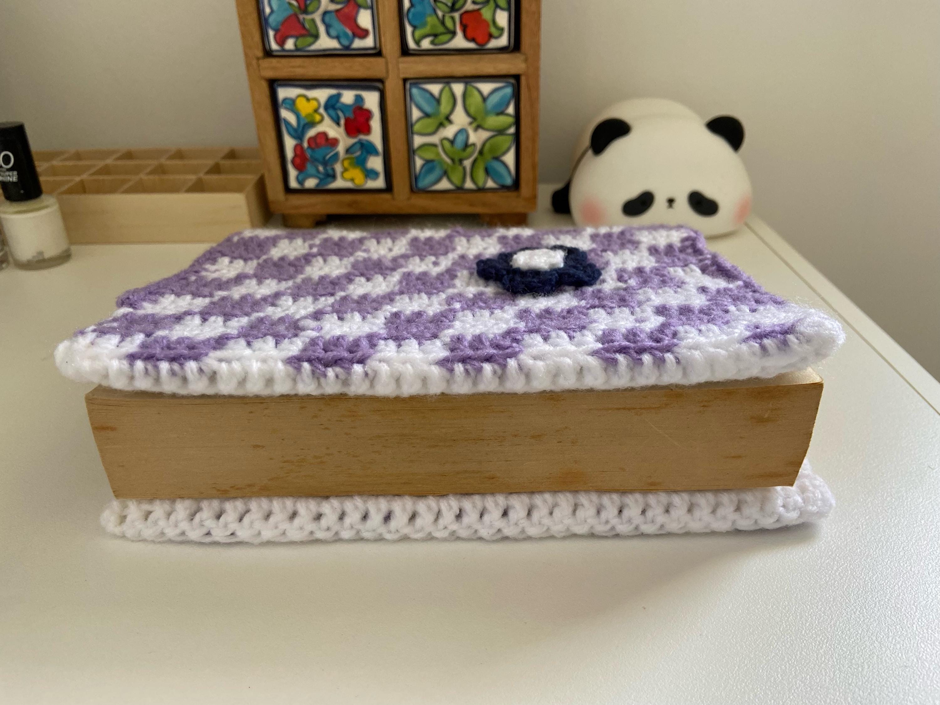 PATTERN: Crochet Checkered Book Cover // Customisable Checkered Gingham ...