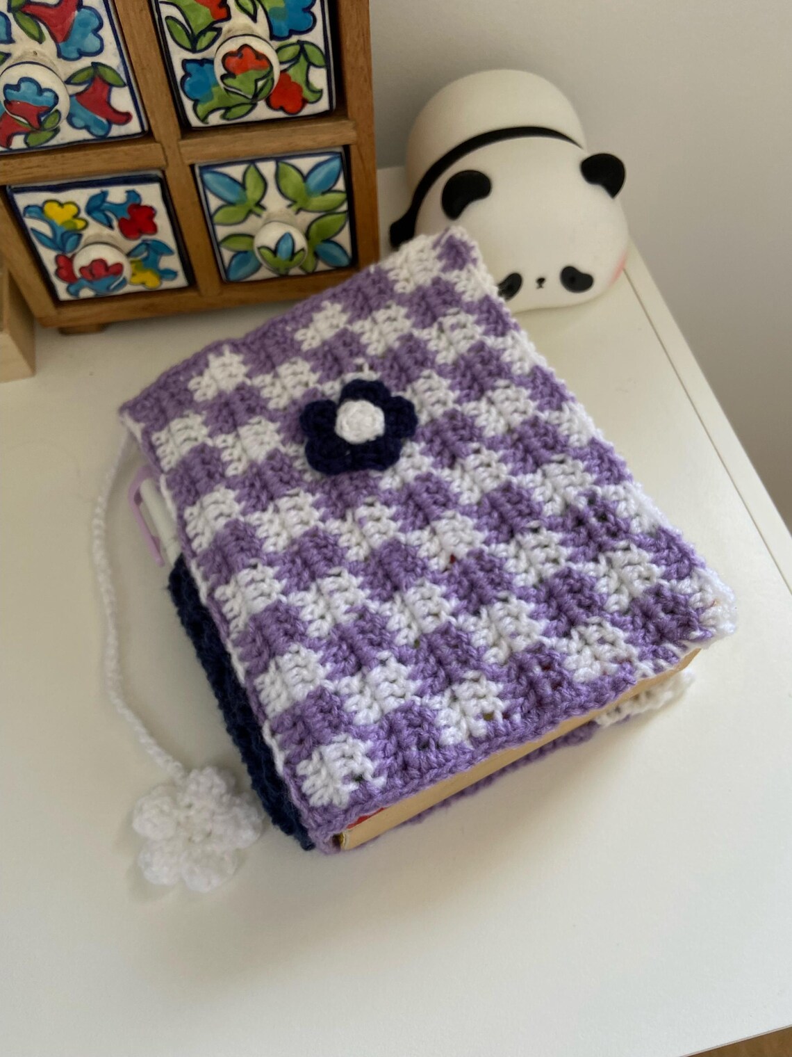 PATTERN: Crochet Checkered Book Cover // Customisable Checkered Gingham ...