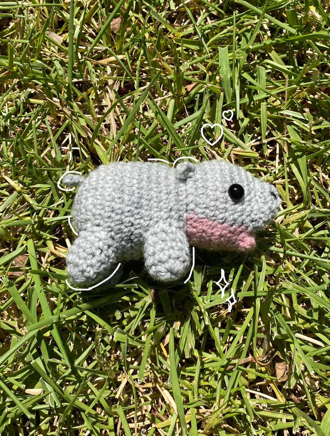 Crochet Moo Deng Baby Hippo Amigurumi Handmade Pygmy Hippo Crocheted ...