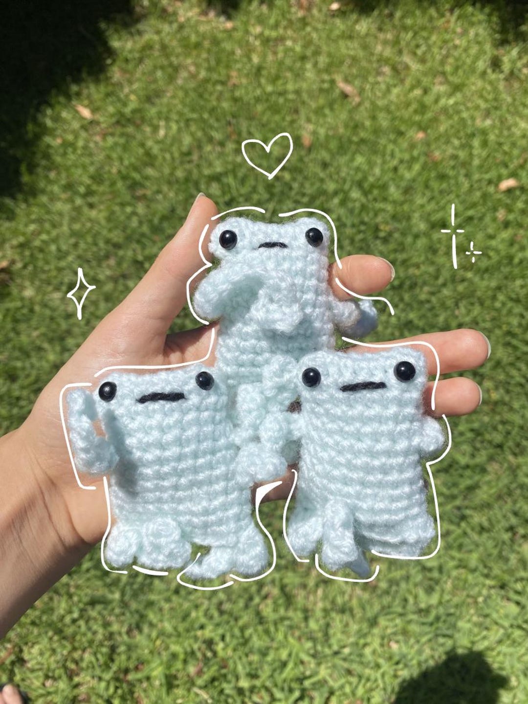 Crochet Leggy Froggy Handmade Amigurumi Plushie Green Frog Cute Grumpy ...