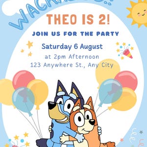 Bluey Birthday Party Digital Invitation Template Plus Free Facebook ...