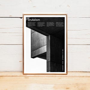 Brutalist Print, Gift, Poster, Bauhaus Series, Modernism, Mid Century ...
