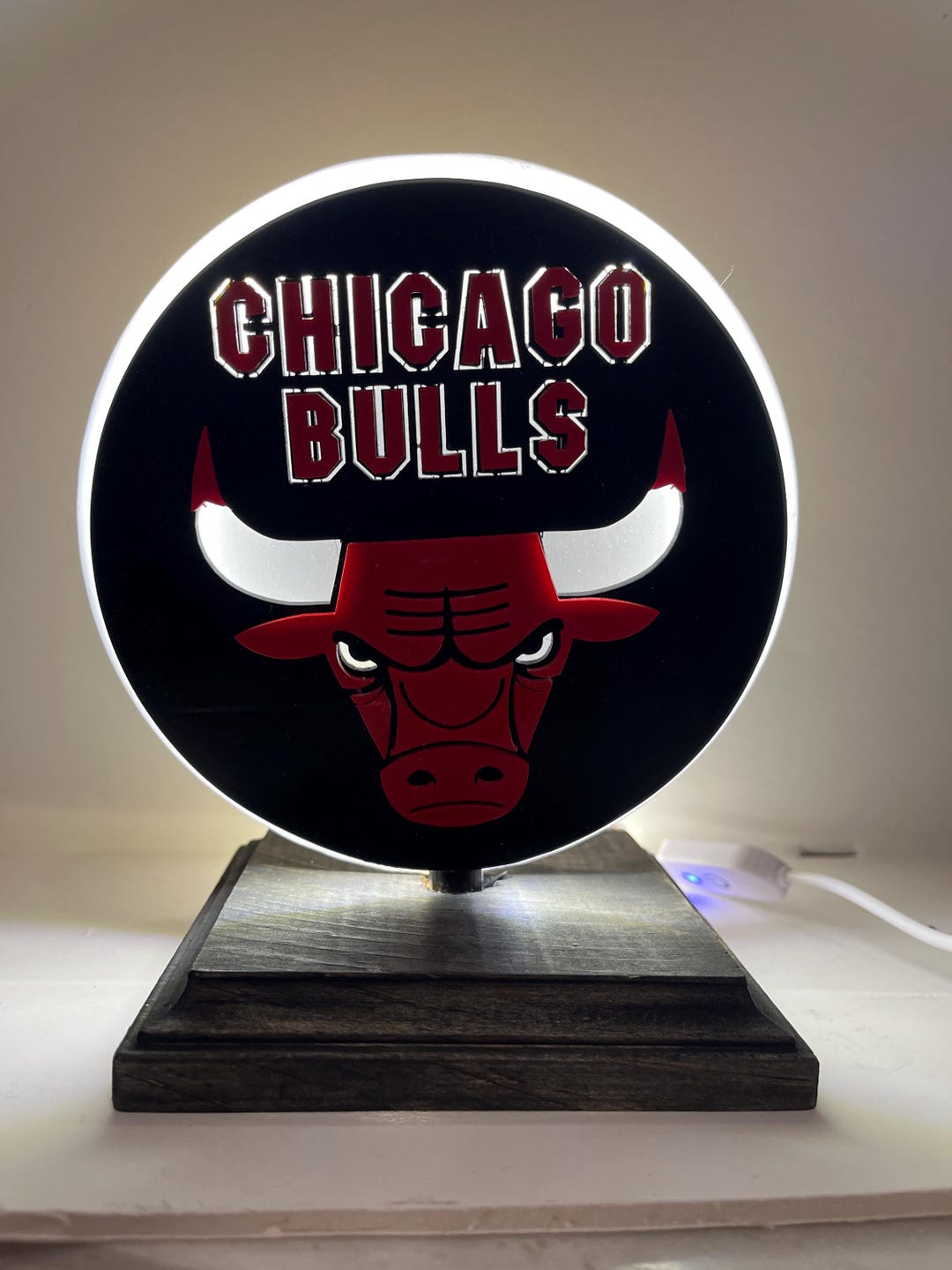 Chicago Bulls USB Powered LED 3D Desk Light Dimmable - Etsy