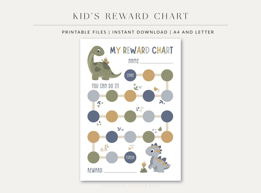 Kids Rewards Chart Printable, Routines Checklist Template for Kids ...