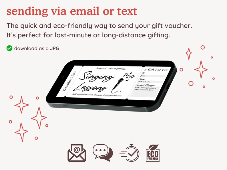 Editable Singing Lessons Gift Voucher Template, Printable Gift Ticket ...