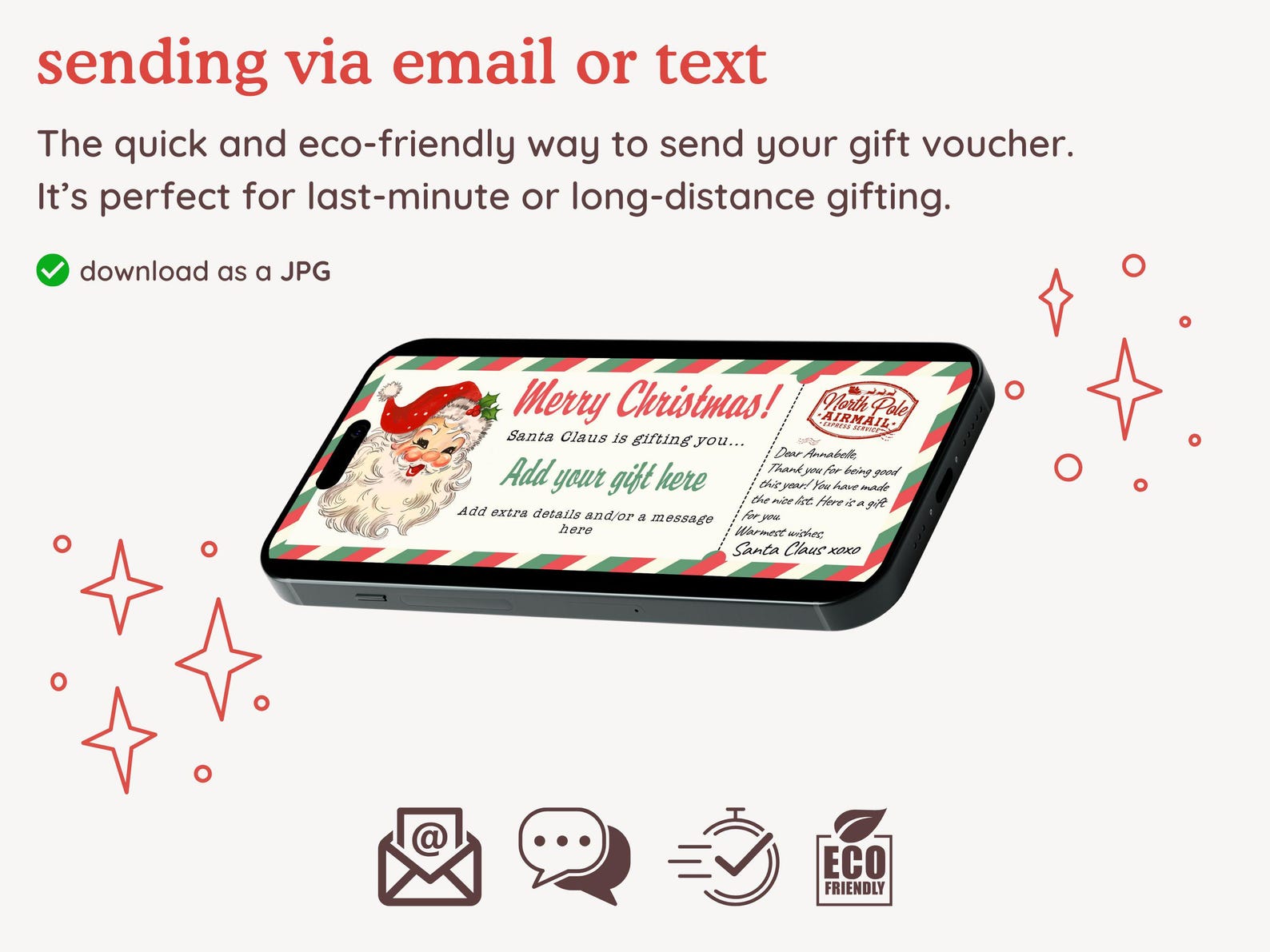 Editable Santa Christmas Gift Voucher Template, Printable Gift Voucher ...