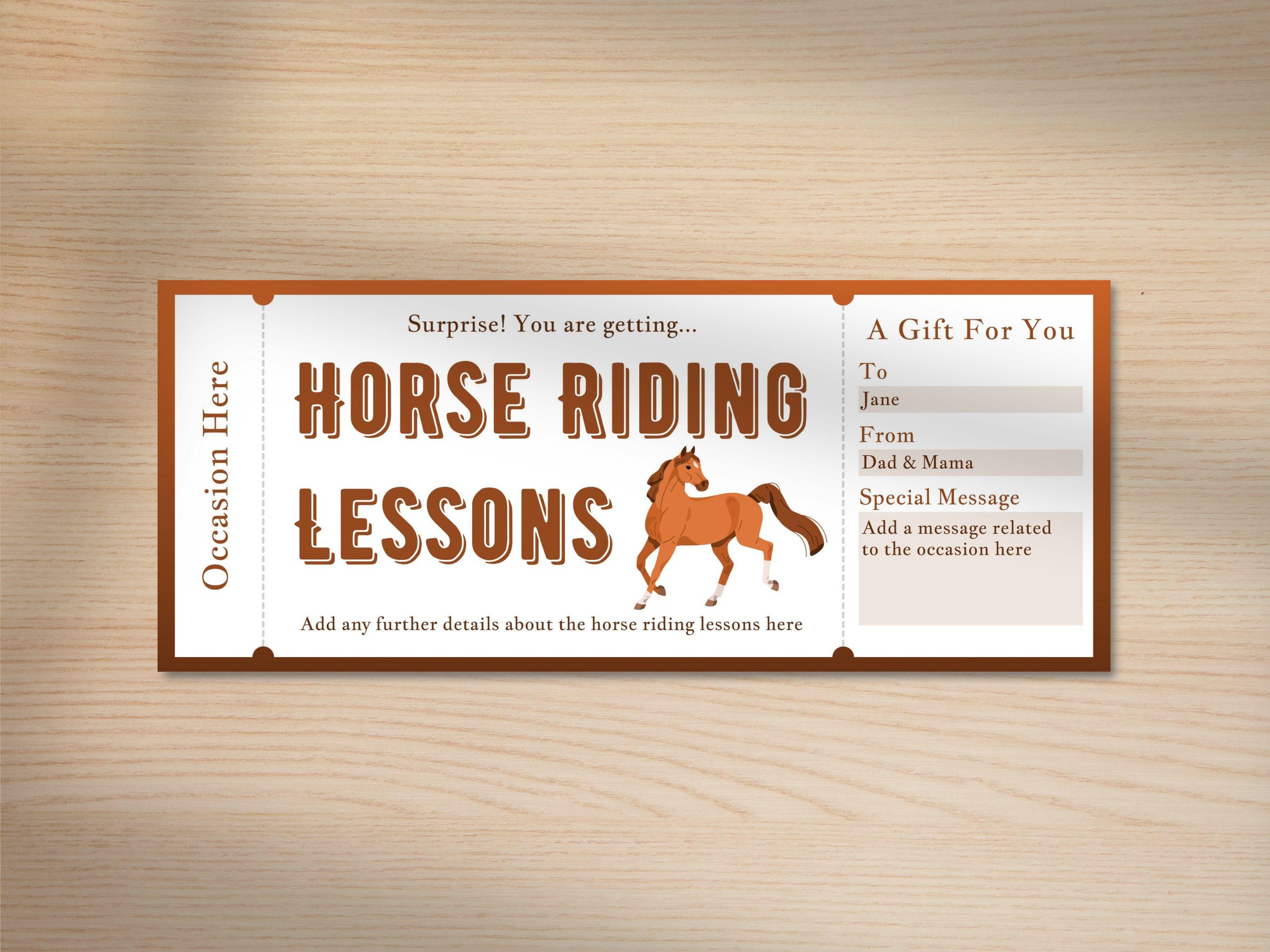 Editable Horse Riding Lessons Lessons Gift Voucher Template, Printable ...