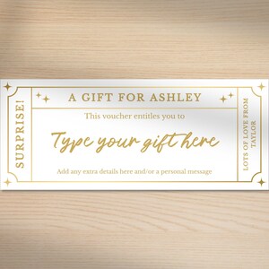 Editable Surprise Gift Voucher Template, Printable Gift Voucher, Custom ...