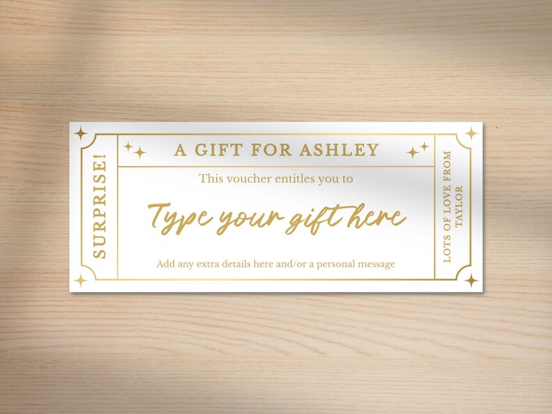 Editable Surprise Gift Voucher Template, Printable Gift Voucher, Custom ...