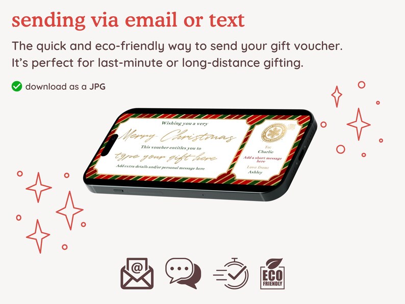 Editable Christmas Gift Voucher Template, Printable Gift Voucher Ticket ...