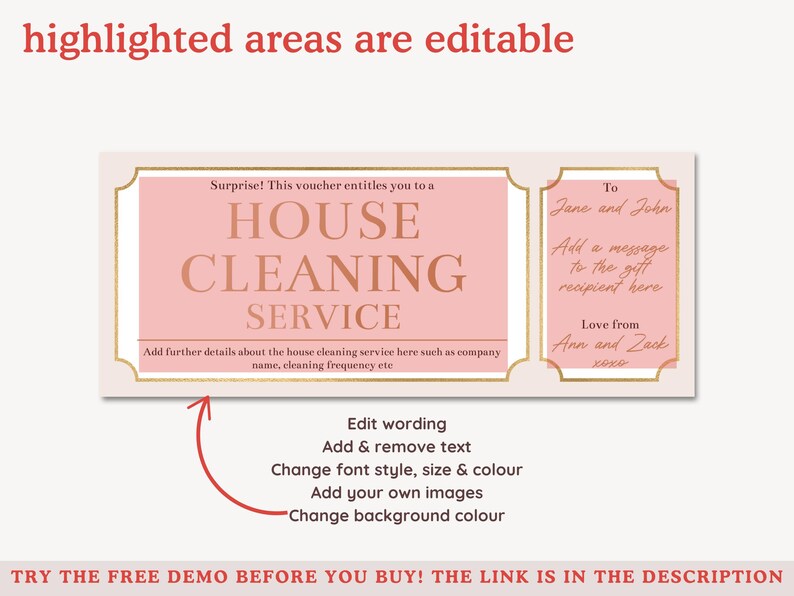 Editable House Cleaning Gift Voucher Template, Printable Cleaning ...
