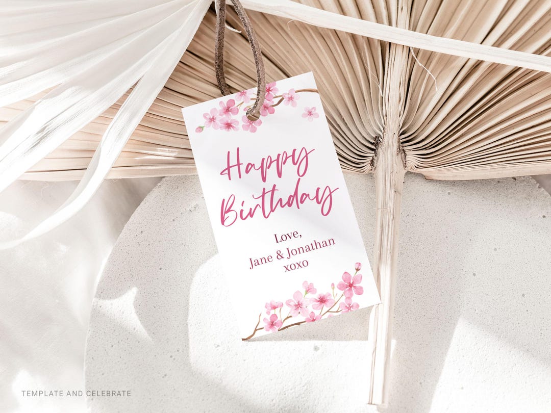 Editable Birthday Gift Tag, Printable Custom Happy Birthday Gift Tag ...
