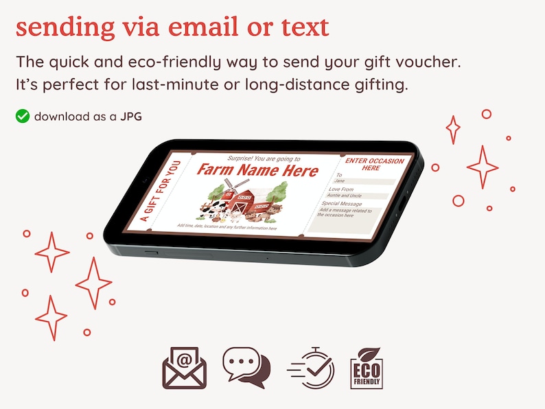 Editable Farm Gift Voucher Template, Petting Farm Printable Gift Ticket ...