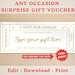 Editable Surprise Gift Voucher Template, Printable Gift Voucher, Custom ...